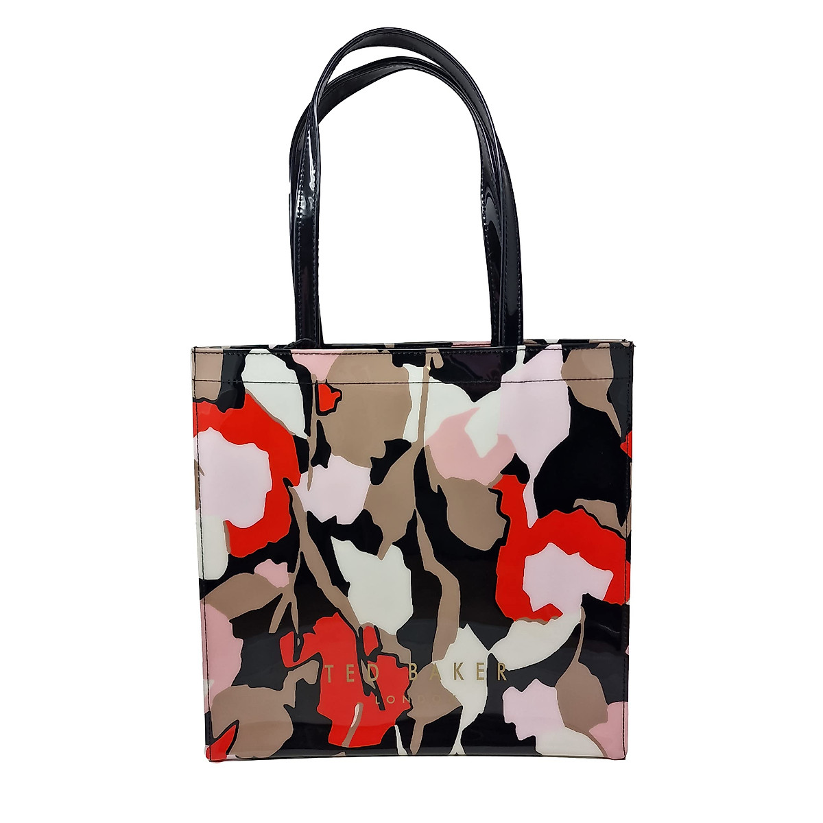 Ted Baker Camocon Retro Flood Small Pritnted Icon Tote Bag Grab Bag PVC, Black, Small