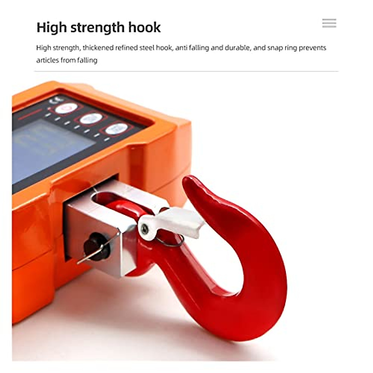 QHYXT Digital Crane Scale Digital Crane Scale 500kg/1000lb Industrial Heavy Duty Scale High Accuracy Electronic Hanging Scale with HD Large Screen with Accurate Senso