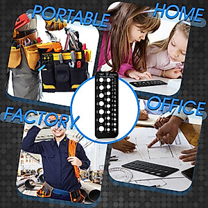 2 Pieces 24 Fractional Drill Bit Size Gauge Drill Bit Gauge Stainless Steel Drill Gauge 29 Holes Metal Drill Size Gauge Tool for 1/16 Inch to 1/2 Inch Size Bits Measurement (Black)