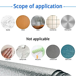 HengDu Kitchen Oil Proof Waterproof Sticker Self-Adhesive Backsplash Stickers 15.7X197 in (0.4*5M), Silver Color Aluminum Foil Oil Resistant, Stain Resistant, Heat Resistant, (Silver Orange Texture)