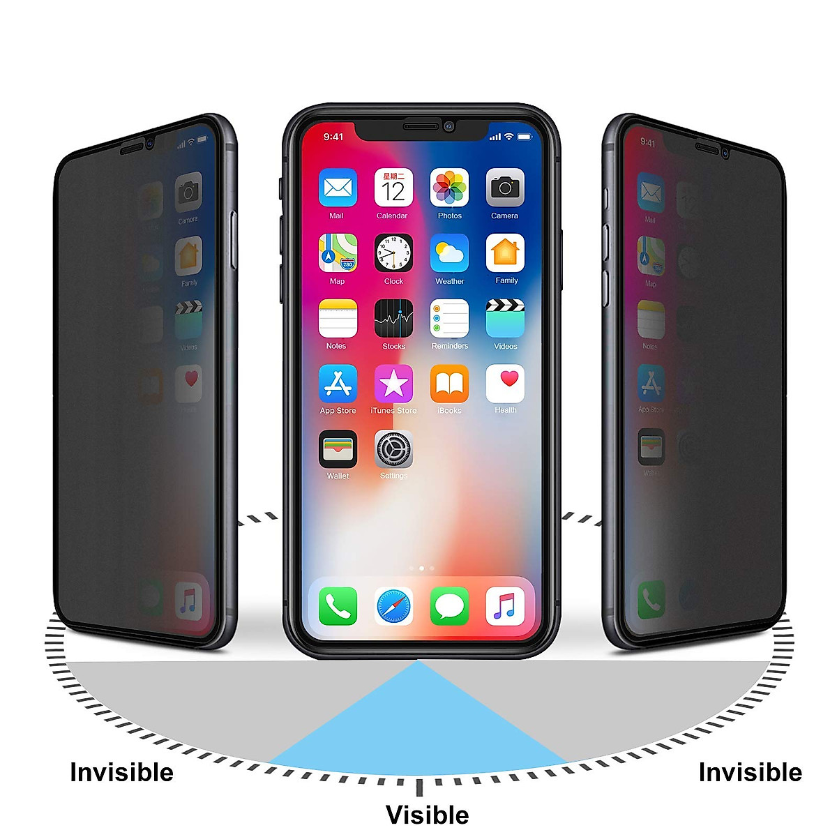 Keegud Matte Privacy Screen Protector for iPhone 11/XR Tempered Glass [Anti Spy] [Anti Glare] [Anti Fingerprints] 9H Film Full Coverage – 6.1 Inch