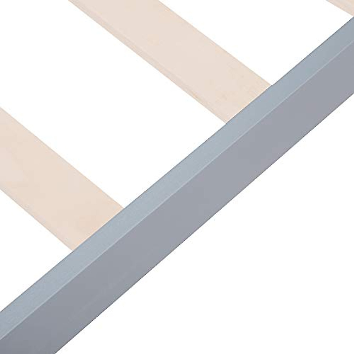 ATH-S Wood Triple Bunk Bed Full Over Twin &Twin Bunk Beds for 3, Wooden Triple Beds Frame with Drawers and Guardrails for Teens, Adults, No Box Spring Needed (White/Grey) (Color : Gray)