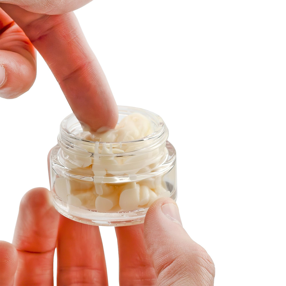 Cornucopia 15-Milliliter Clear Glass Balm Jars (12-Pack); 1/2 oz Cosmetic Jars with Lined Black Plastic Lids