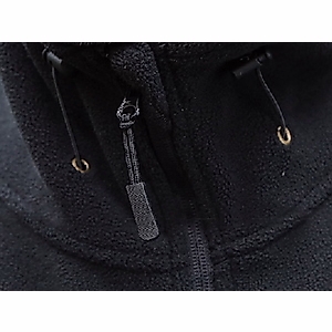 sandbank Men's Tactical Fleece Jacket Warm Winter Sport Outdoor Hooded Combat Military Jacket Coat(US M,Black)