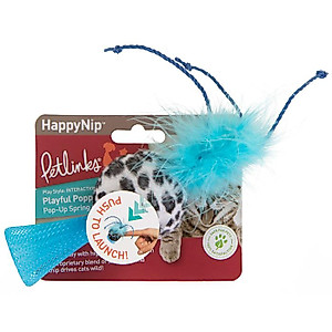 Petlinks HappyNip Playful Popper Pop Up Spring Cat Toy - Blue, One Size