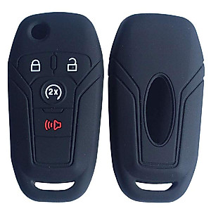2Pcs Silicone Car Remote Key Fob Cover Case for Ford F-150 F-250 F-350 Fusion Fiesta Mustang Explorer Skin Jacket 4 Button