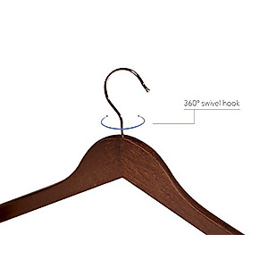Topline Classic Wood Shirt Hangers - 10-Pack (Mahogany)