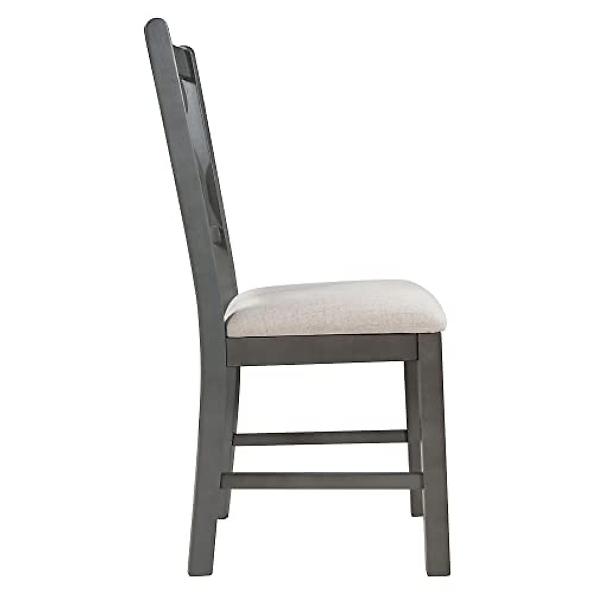 OYN 6 5-Piece Kitchen Furniture, Wooden Dining Room Upholstered Chairs,Special-Shaped Round Table W/Bottom Shelf Sets for 4 Persons Family Meal, Gray, Grey