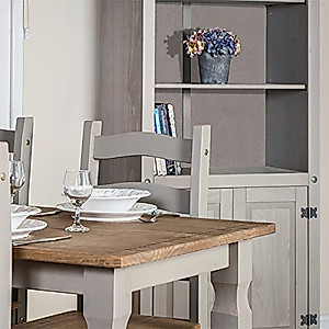 Furniture Dash Wood Bookcase Library with Doors Corona Gray