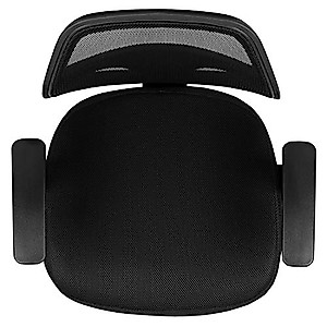 Flash Furniture Mallard Mid-Back Black Mesh Swivel Ergonomic Task Office Chair with T-Arms - Desk Chair