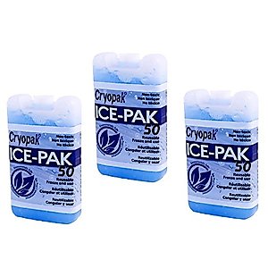 Cryopak 3 Ice Packs for Use in Insulated Bags and Coolers