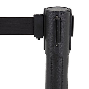 US Weight - U2000 Sentry Stanchion with 6.5 Foot Retractable Belt – Easy Connect Assembly (2-Pack), Black