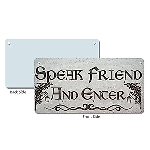 Dadaly Decor Speak Friend Enter Sign Hobbit Signboard Home Decor Gifts Room Acrylic Waterproof Plaque 5 x 10 Inch