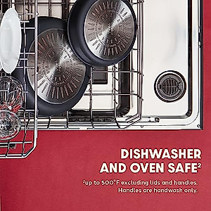 T-fal Ingenio Nonstick Cookware Set 8 Piece Induction Stackable, Detachable Handle, Removable Handle, RV Cookware, Cookware, Pots and Pans, Oven, Broil, Dishwasher Safe, Black