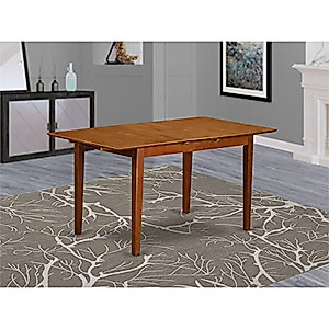 East West Furniture PST-SBR-T Picasso Dining Table - a Rectangle Wooden Table Top with Butterfly Leaf, 32x60 Inch, Saddle Brown