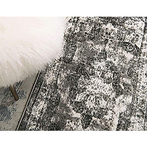 Unique Loom Sofia Collection Area Rug - Salle Garnier (3' 3" x 19' 8" Runner, Gray/ Ivory)
