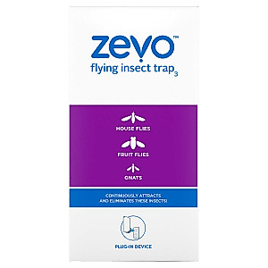 Zevo Flying Insect Trap, Fly Trap, Fruit Fly Trap (2 Plug-in Bases + 6 Refill Cartridges)