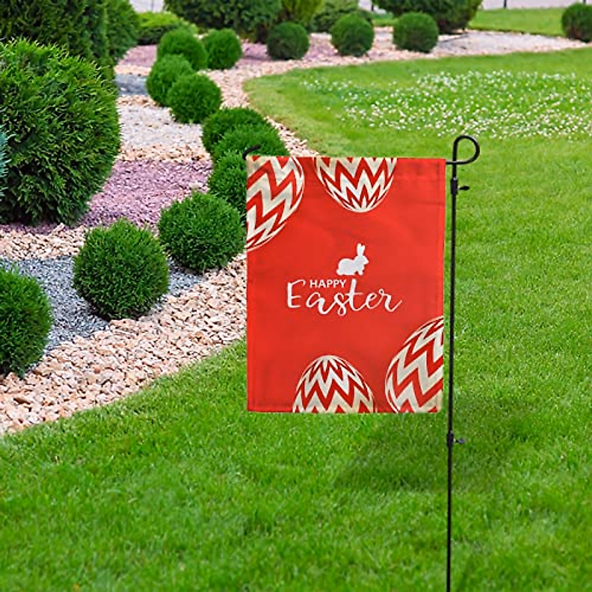 My Little Nest Seasonal Garden Flag Happy Easter Eggs Vertical Garden Flags Double Sided for Home Farmhouse Yard Holiday Flag Outdoor Decoration Banner 12"x18"