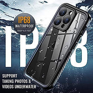 Oterkin for iPhone 14 Pro Max Case Waterproof, iPhone 14 Pro Max Phone Case with Built-in Screen Protector [360°Full Body Protection][12 FT Military Grade] Rugged Case for iPhone 14 Pro Max (Black)