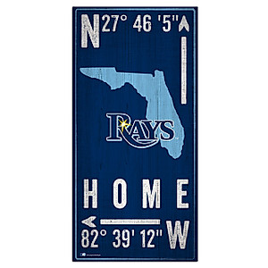 Fan Creations MLB Tampa Bay Rays Unisex Tampa Bay Rays Coordinate Sign, Team Color, 6 x 12