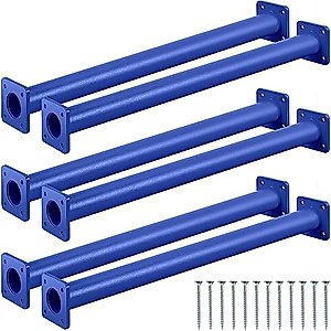 Set of 6 Monkey Bars Ladder Rungs Playground Sets for Backyards Steel Swing Set Accessories Playground Equipment Outdoor Climbing Kits for Children Outdoor Indoor Playroom Supplies (Blue,16.5 Inch)