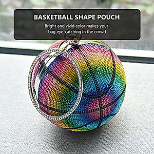 BESTOYARD Ball Shape Clutch Purse Party Handbag Rhinestone Ring Handle Evening Bag