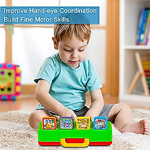 YEEBAY Interactive Pop Up Animals Toy with Music, Animal Sound, Activity Toys for Ages 9 - 12 - 18 Months &1 Year Old Kids, Babies, Toddlers, Boys & Girls