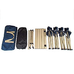 Outdoor Table and Chair Set Portable Table and Chair for self-Driving Tour, Portable Barbecue Camping Chair, Outdoor Aluminum Alloy Folding Table and Chair Portable Table Set