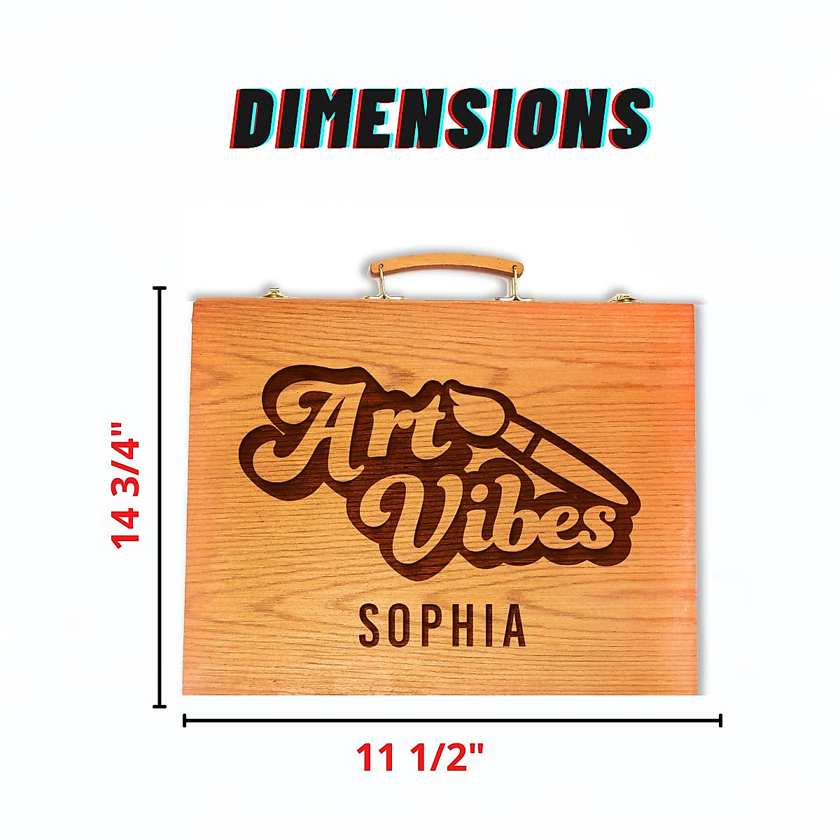 American Laser Crafts Painting, Drawing & Art Supplies with Personalized Wooden Art Case for Kids 6-8 and 9-12 - Art Set, Paint Set, and Drawing Pencils Set for Boys and Girls