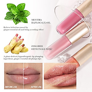 KISSIO Plumping Lip gloss,Shimmer and Cool,Make Lips Plump and Moisturizing,Lip Gloss contains Peppermint and Beeswax,Cruelty Free,0.19 oz. (03#Lakeside)