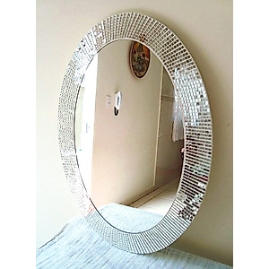 REDODECO 2400pcs Real Glass Silver Mirrors Mosaic Tiles Sticker for Craft Square Glass Tiles Self Adhesive,5mm by 5mm