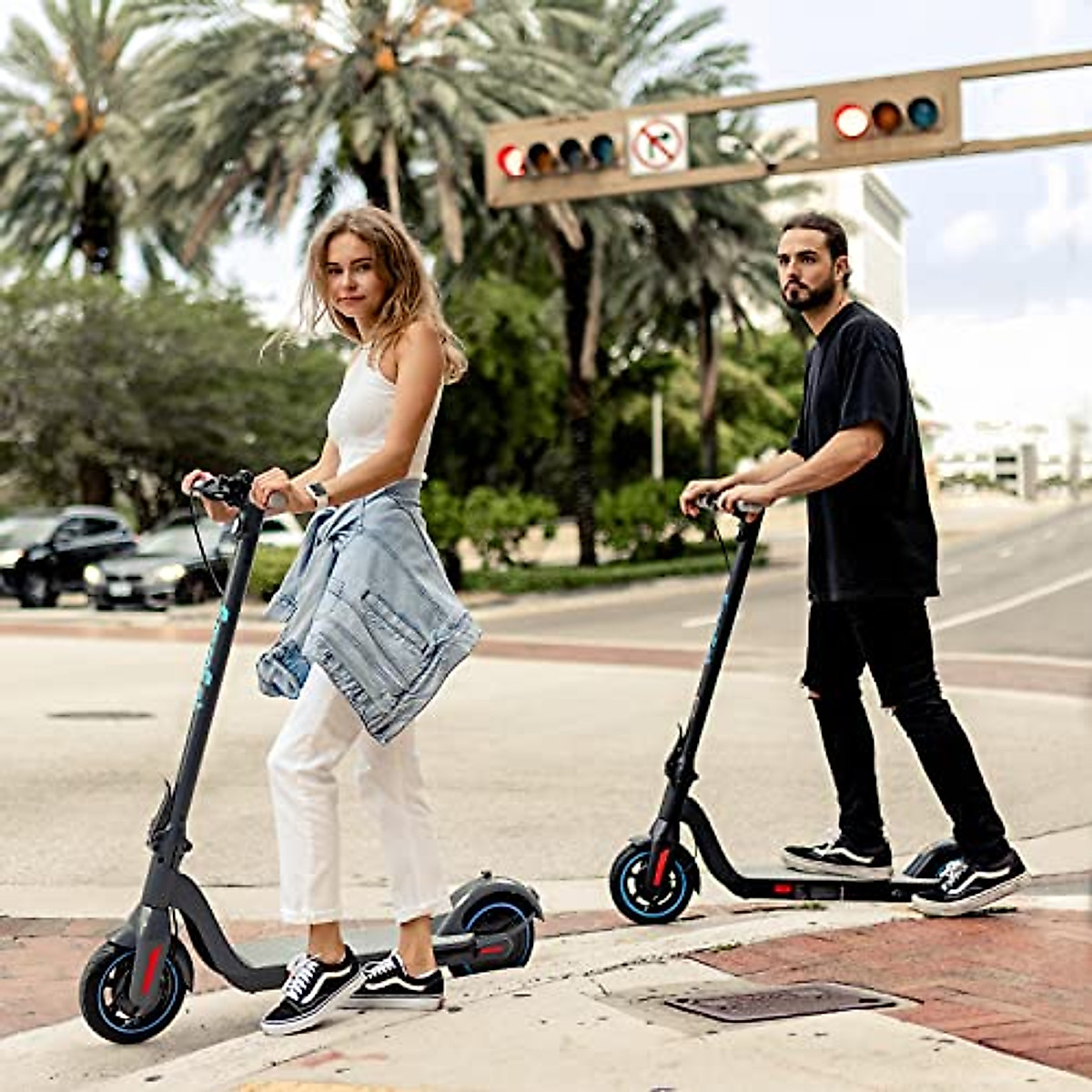 SmooSat SA3 Electric Scooter for Adults, 20 Miles Range, 350W Powerful Motor, Long Battery Life, 15.6 MPH Max Speed, LED-Display, Idea Commuting Gift, Gray
