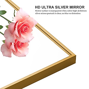 Natsukage Full Length Mirror Wall Mirror Full Length Mirror for Wall Hanging or Leaning Against Wall Dressing Mirror Body Mirror Aluminum Alloy Frame (44"x16", Gold)