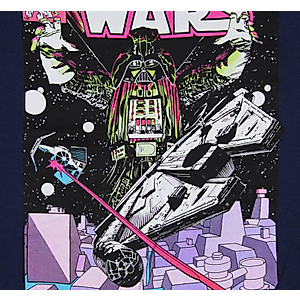 Star Wars Men's Neon Darth Vader Comic Cover Adult T-Shirt Tee (Small)