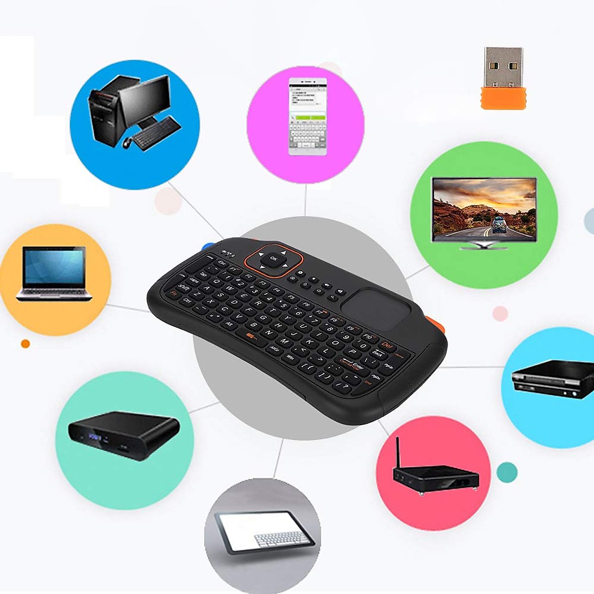 Zopsc Keypad for Android Remote Control 83-Key USB Mini Keyboard Handhold Keyboard with Touchpad