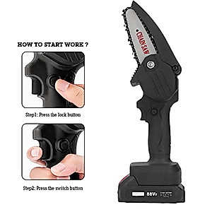 Handheld Cordless Chainsaw Mini Rechargeable Garden Lightweight Chainsaw (US Plug)