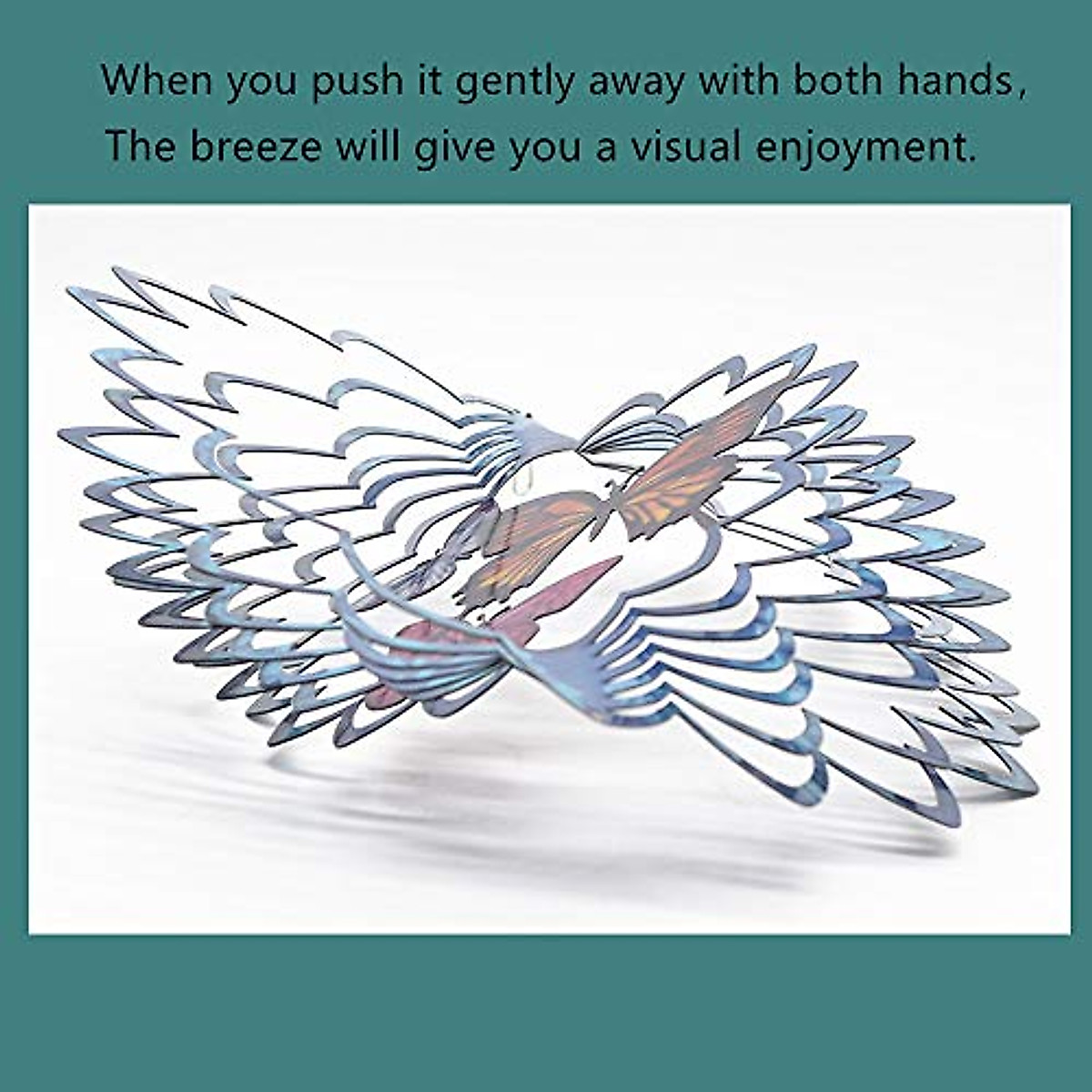 Stainless Steel Butterfly Wind Spinner-Kinetic Metal 3D Indoor Outdoor Garden Decoration Crafts Ornaments Gifts.