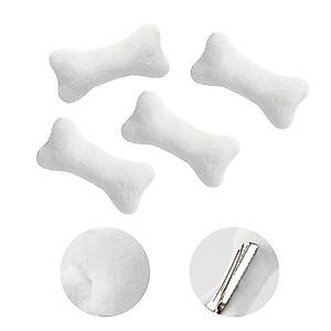 4PC Large Bone Hair Clips Halloween Costume Accessories White Plush Skeleton Hairpins Women Girls Cosplay Headwear