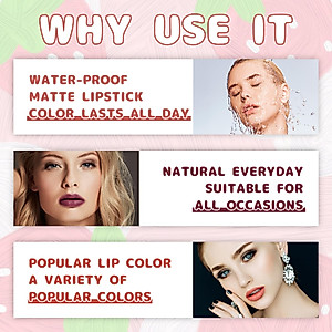 6 Colors Matte Lipstick Set,Natural Nude Lipstick Lip Makeup Kit, Velvet Nourishing Lip Gloss, Non-Stick Cup Long Lasting Not Fade Waterproof Lip Stain Liquid Lipstick Gift Set For Women (SET A)