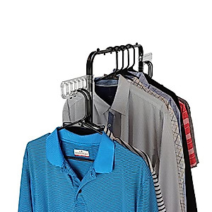 7Penn Hanging Clothes Rack with Shelves - Rolling Storage Laundry Cart with Hanging Bar, Portable Clothing Rack with Wheels - Bedroom Metal Wardrobe Storage - Rolling Garment Rack with Shelves