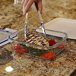 3 Pack Glass Meal Prep Containers for Food Storage and Prep w/Snap Locking Lids Airtight & Leak Proof - Oven, Dishwasher, Microwave, Freezer Safe - Odor and Stain Resistant (6 total pieces)