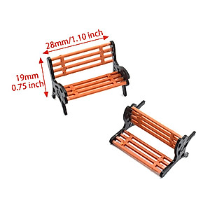 MARRTEUM Park Street Bench Chair Model Scenery Decoration 1:50 Settee 2.8 CM/ 1.1 INCH Scene Accessory for Train Platform, Architecture Models, 8 PCS