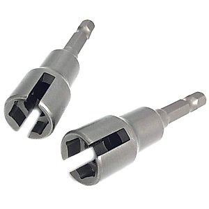 PANOVO (2pc) Power Wing Nut Driver Set,Slot Wing nuts Drill Bit Socket Wrenches Tools Set,1/4" Hex Shank Drills Bits for Panel Nuts screws eye hook bolt