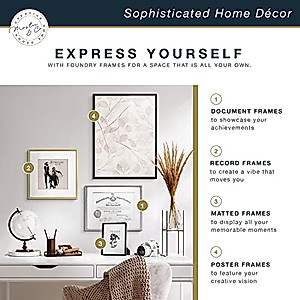 MCS Master & Co. Foundry Metal 16x20 Picture Frame, Display Pictures 11x14 With Mat or 16x20 Without Mat, Vertical & Horizontal Wall Hanging Picture Frame for Photos & Posters, Dark Silver (1-Pack)