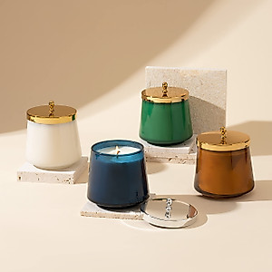 LA JOLIE MUSE Fir & Cedarwood Candle, Christmas Candles for Home Scented, Cedar Candle for Winter, Holiday Candle Gift, Green Glass Jar Candles, Natural Soy Candles, 75 Hours 12.3 Oz