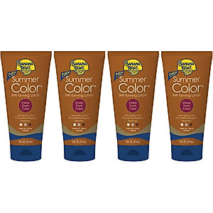 Summer Color Self Tanning Lotion - Deep Dark Color, 6 Ounces each (Value Pack of 4)