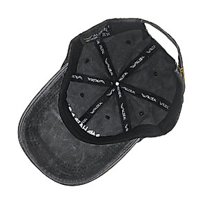 Waldeal Embroidered Mimi Hat, Vintage Washed Adjustable Baseball Cap for Grandma, Black