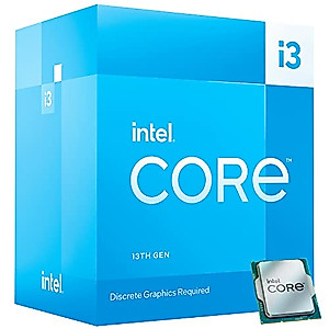 Intel Core i3-13100F Desktop Processor 4 cores (4 P-cores + 0 E-cores) 12MB Cache, up to 4.5 GHz