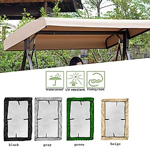 HyzXqq Enhanced Outdoor Swing Chair Canopy Replacement Cover – Waterproof, Windproof, Heavy Duty, and Rip-Resistant Garden Hammock Top Cover for Outdoor Furniture(Beige-hdw,84x48x9inch)