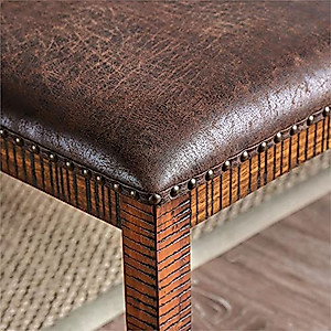 Furniture of America Beverly Solid Wood Counter Height Bench in Dark Oak